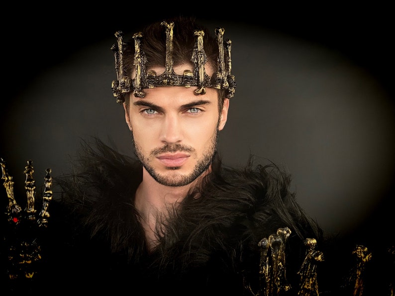 Unisex Bones Crown, Gothic Skull King Headpiece, Burning Man Costume - Etsy
