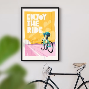 Cycling Art Print: Mid-century Modern Bicycle Poster - Etsy