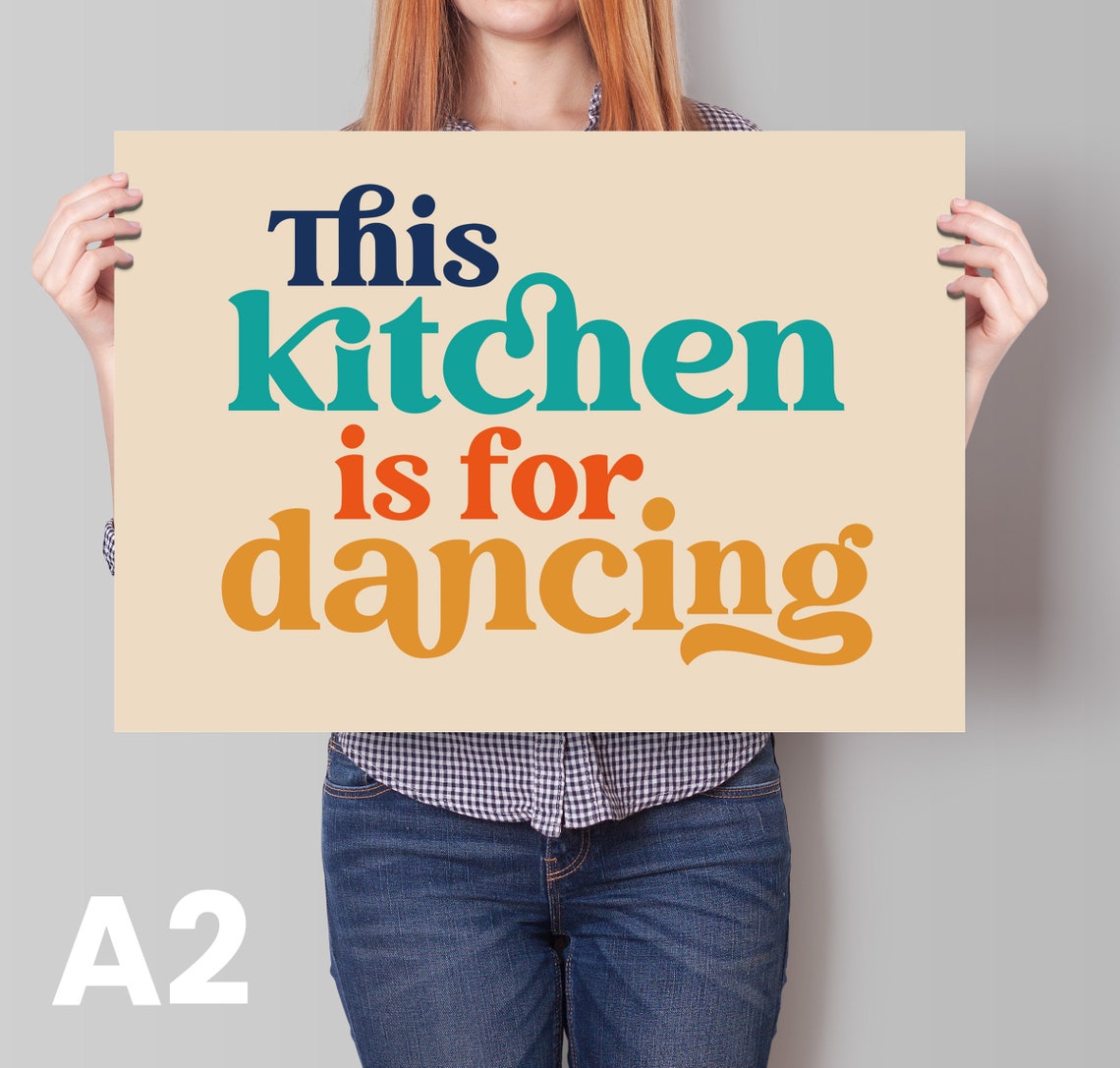 This Kitchen is for Dancing Poster Wall Decor Quirky Art - Etsy