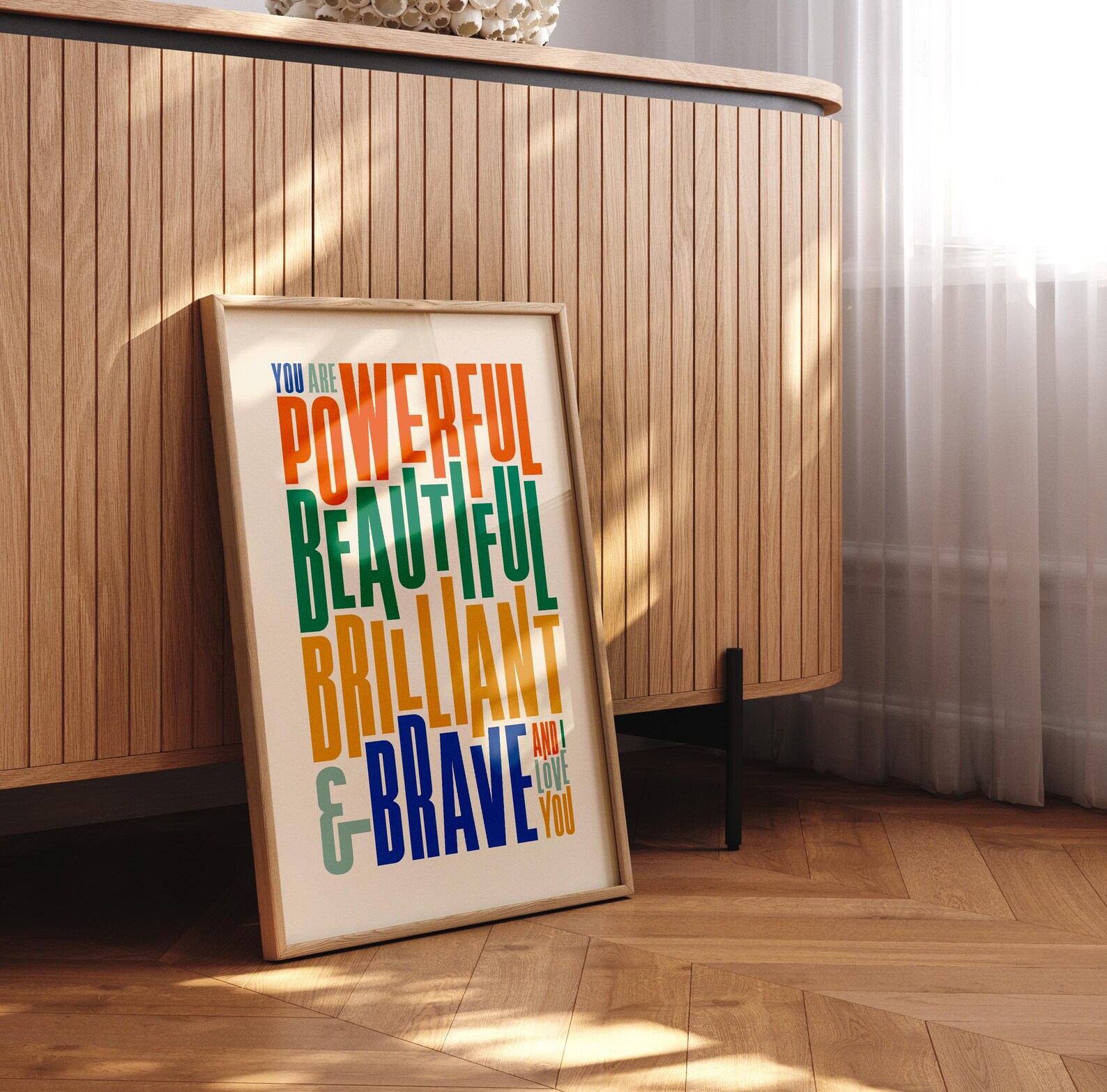 You Are Powerful Beautiful Poster - Inspirational Quote, Motivational ...