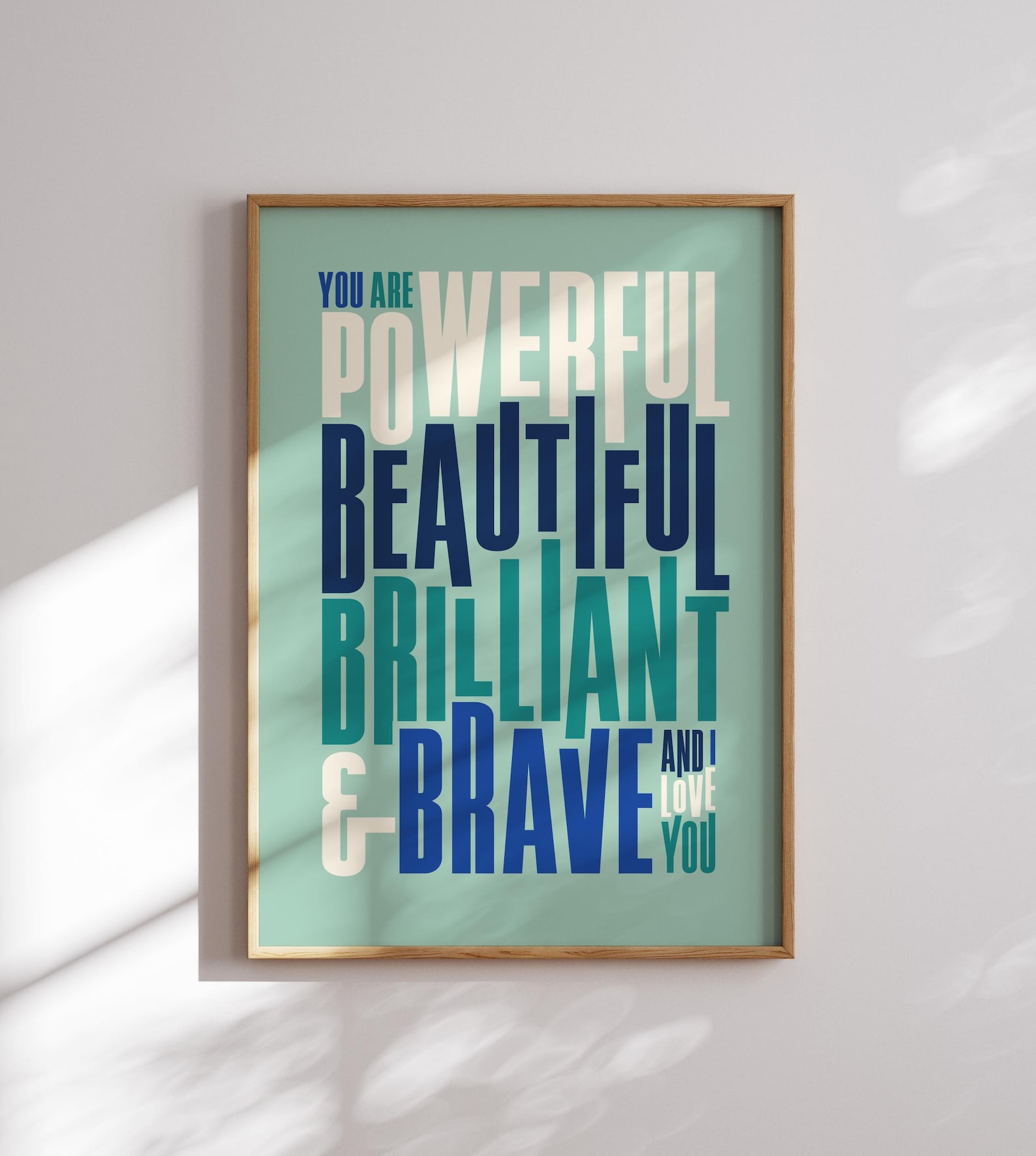 You Are Powerful Beautiful Poster - Inspirational Quote, Motivational ...