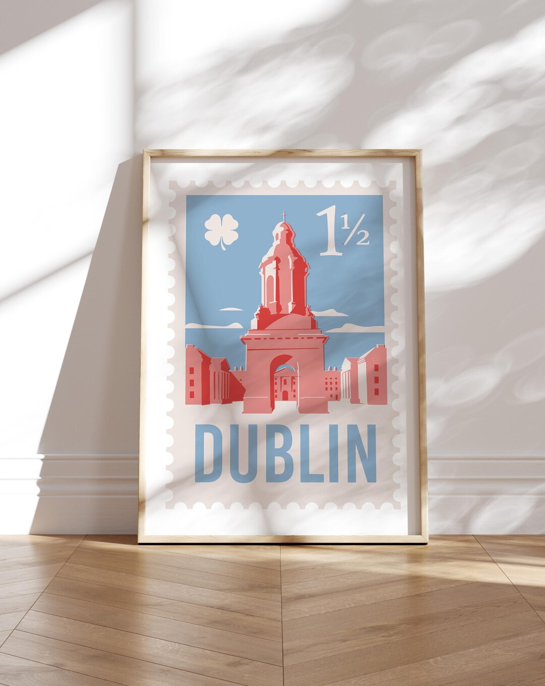 Dublin Stamp Print | Dublin City Skyline Poster | Wall Art | Wall Decor ...