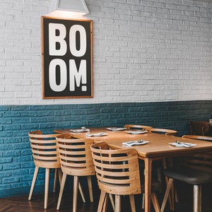 BOOM Poster, Bold Black and White Wall Decor, Art Print, Wall Art Gift ...