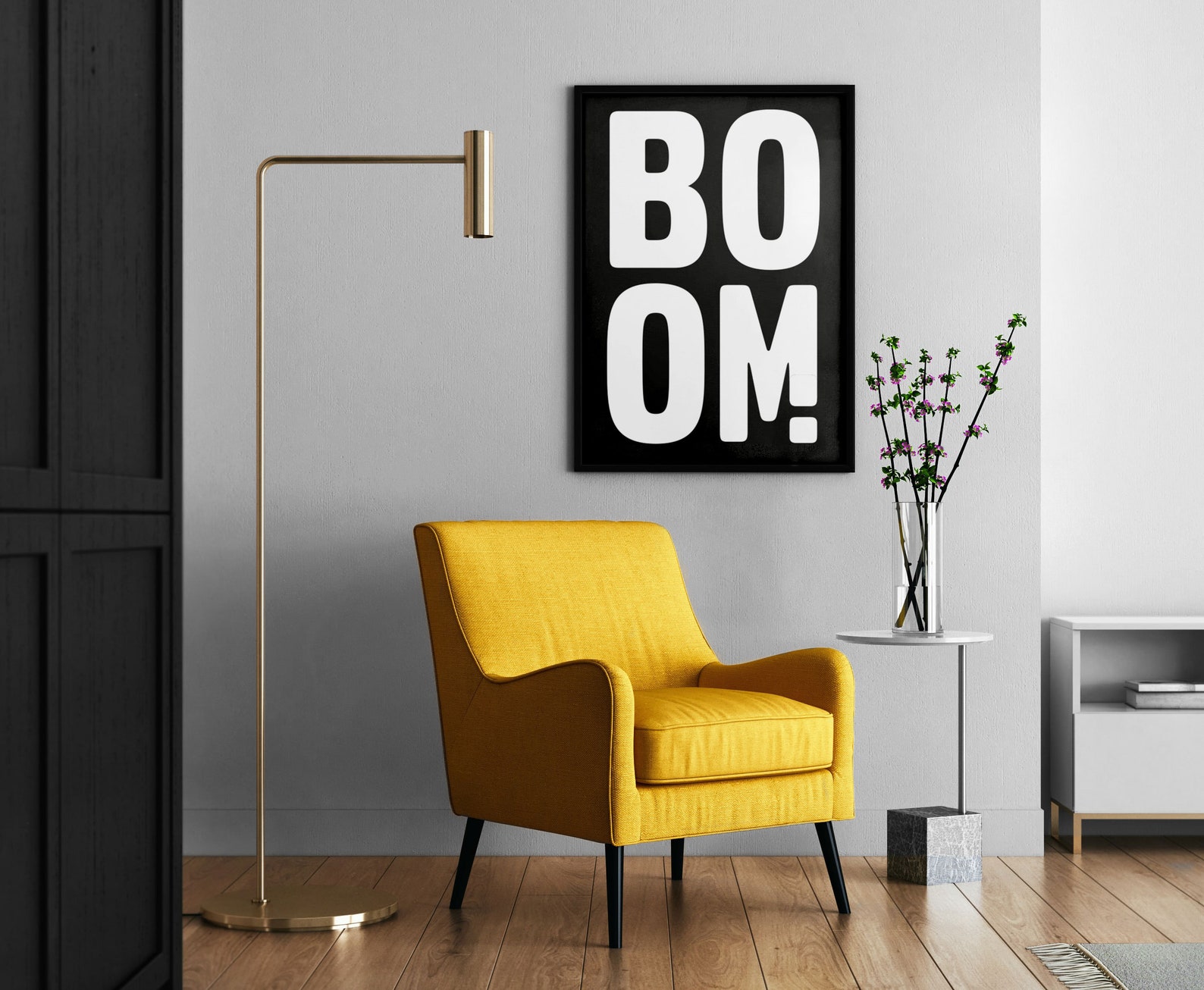 BOOM Poster Bold Black and White Wall Decor Art Print - Etsy