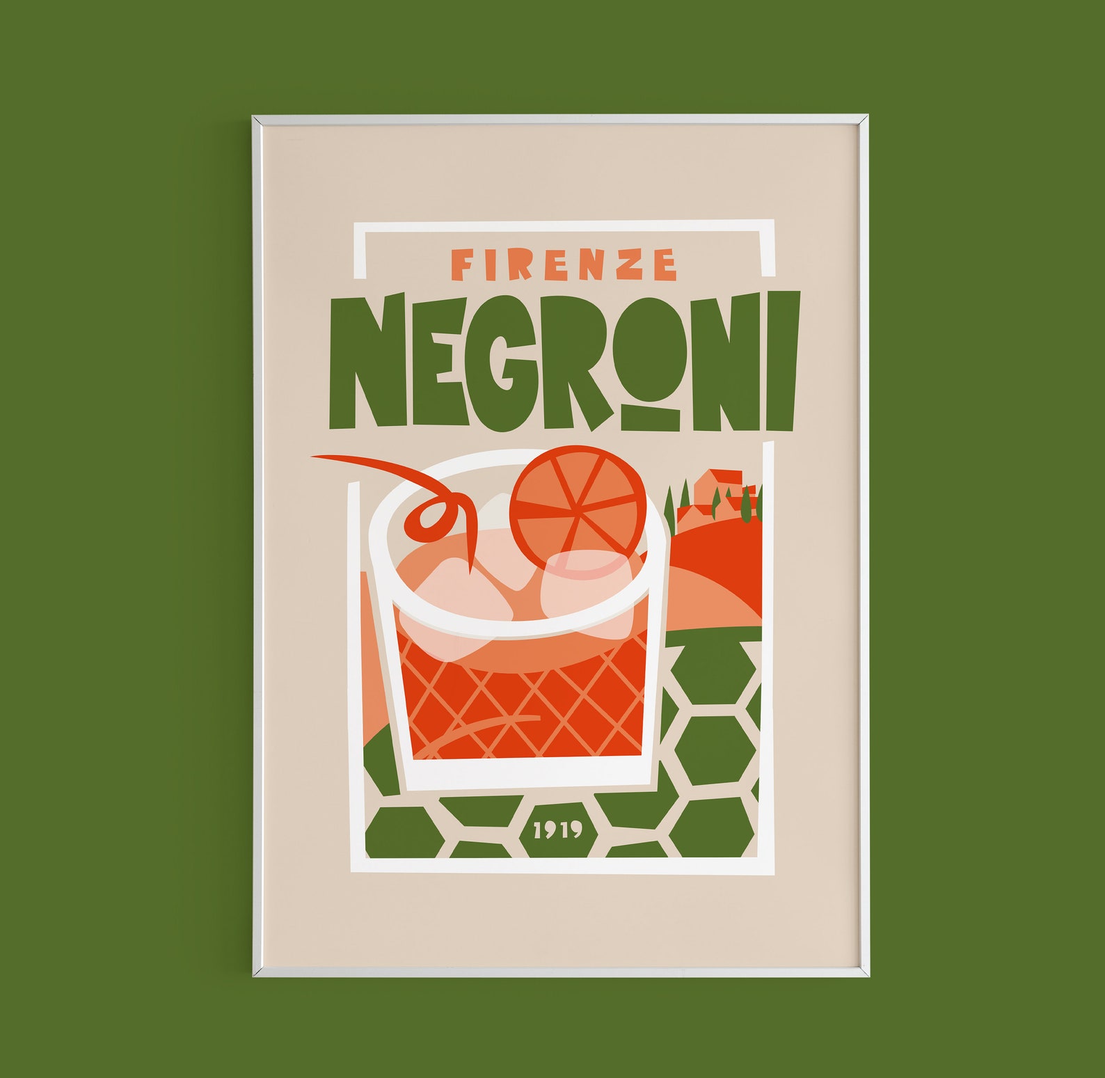 Negroni Firenze Poster Print Aperitif Cocktail Gift Wall - Etsy