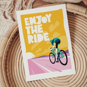 Cycling Art Print: Mid-century Modern Bicycle Poster - Etsy