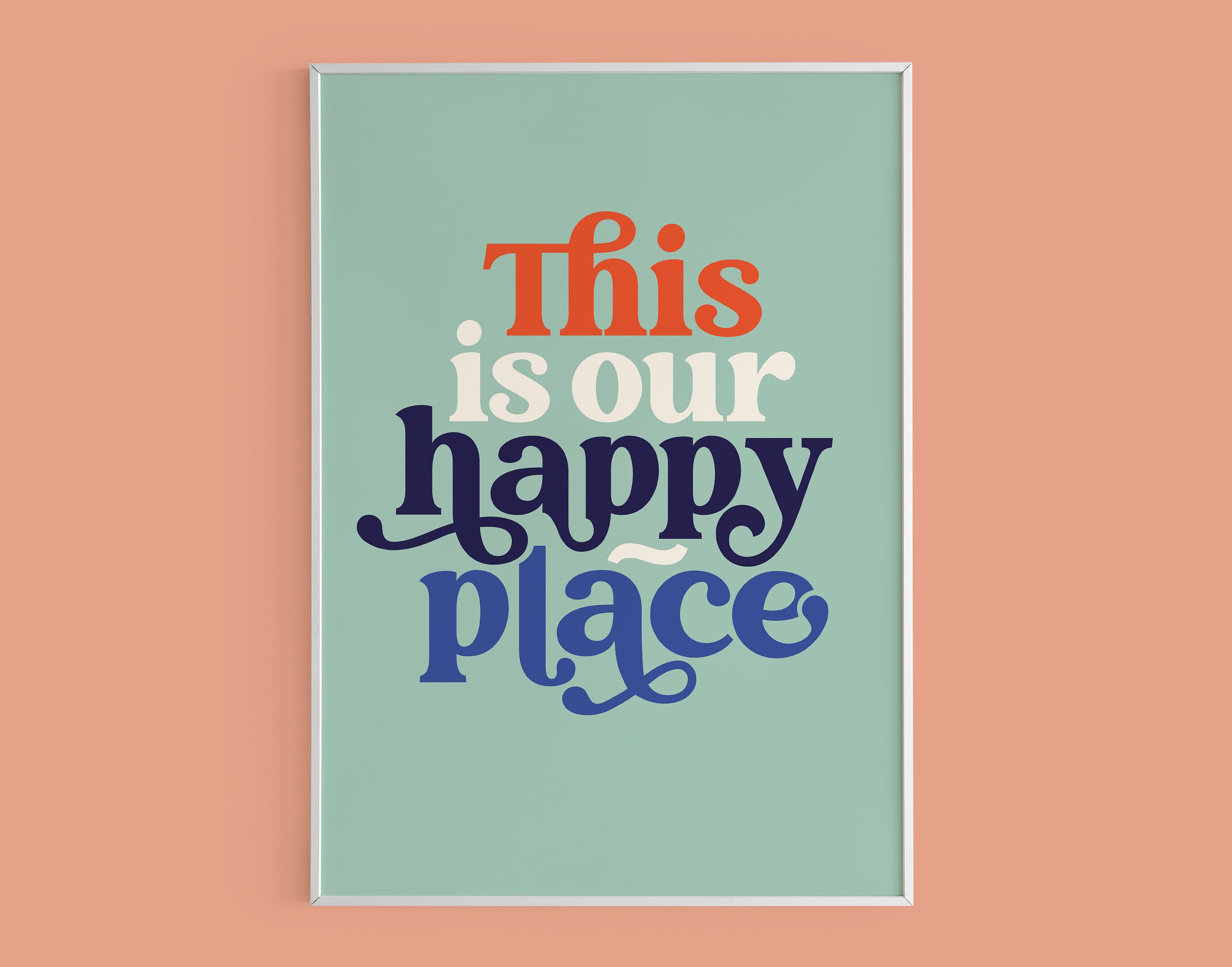 This is Our Happy Place Poster Wall Decor Retro Art Print - Etsy UK