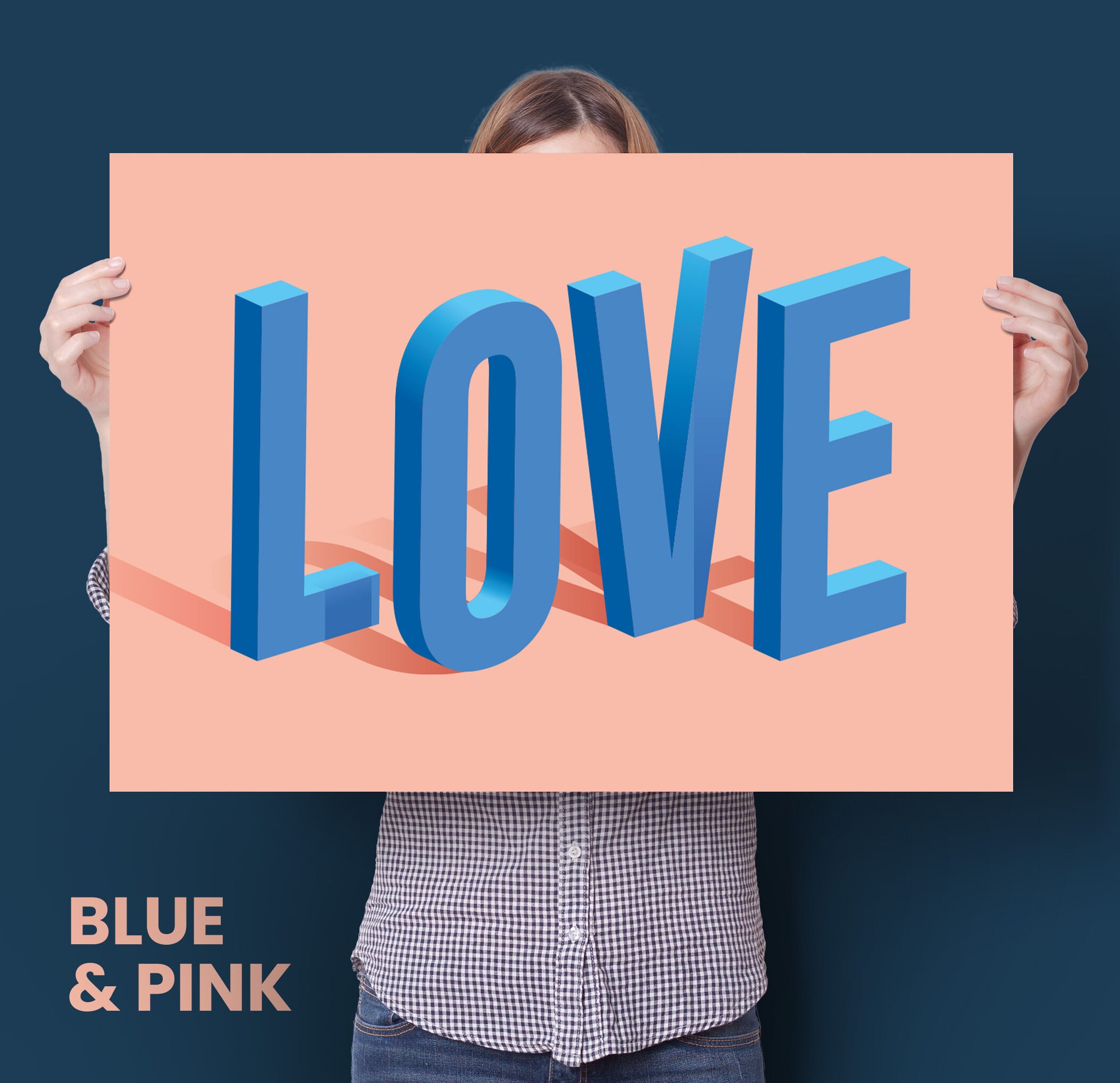 Love Poster 3d Typography Digital Print Romantic Gift - Etsy