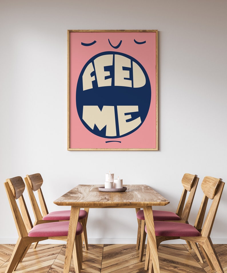 Feed Me Print Kitchen Poster Big Mouth Humor Foodie Gift - Etsy