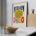 Kitchen Disco Print Kitchen Poster Foodie Gift Rainbow Poster Art Wall ...