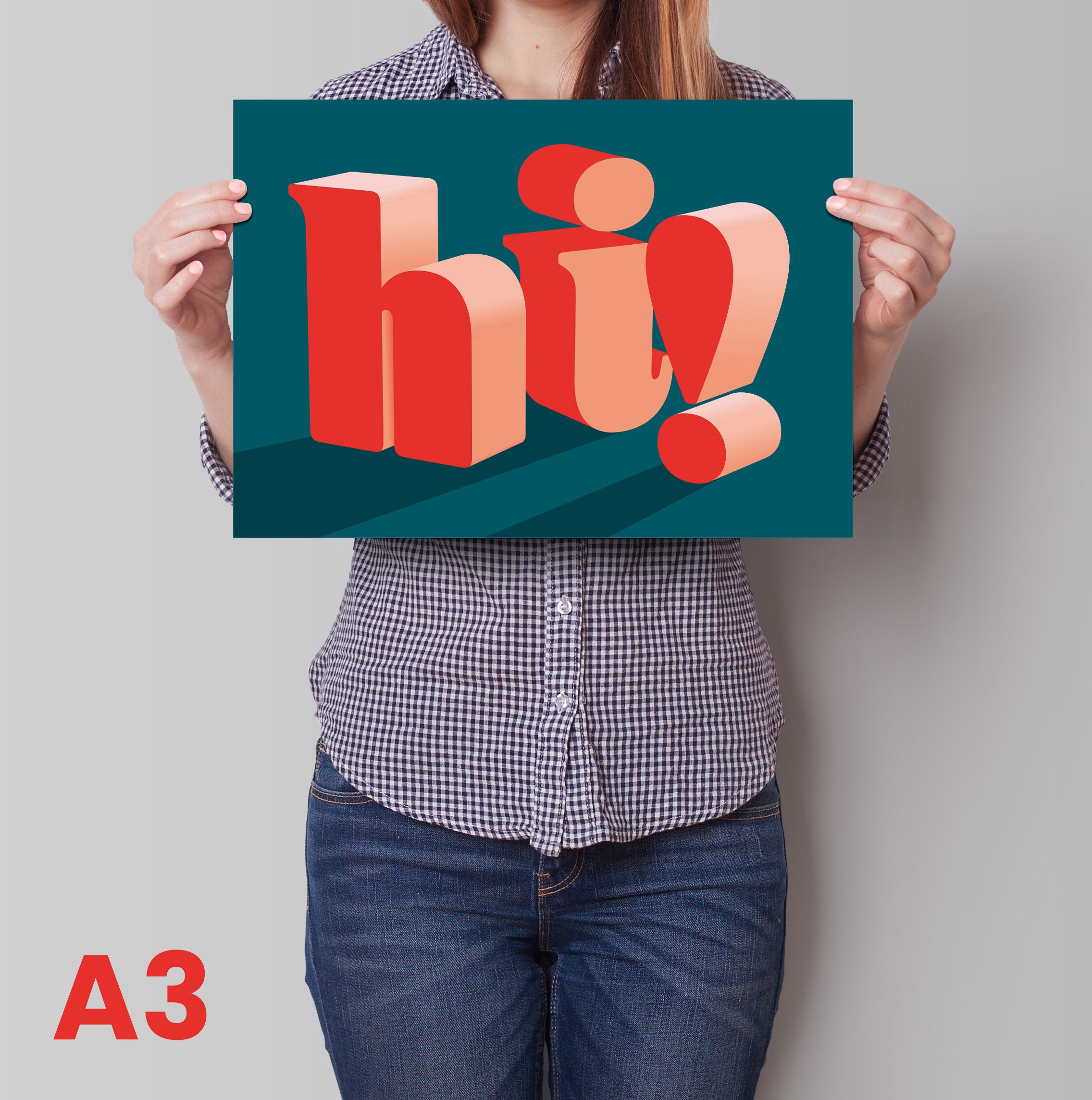 Hi Poster Wall Art Decor Quirky Art Print Wall Art Gift - Etsy