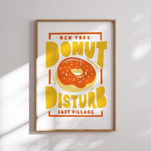 Donut Disturb Poster: New York East Village Kitchen Art - Etsy