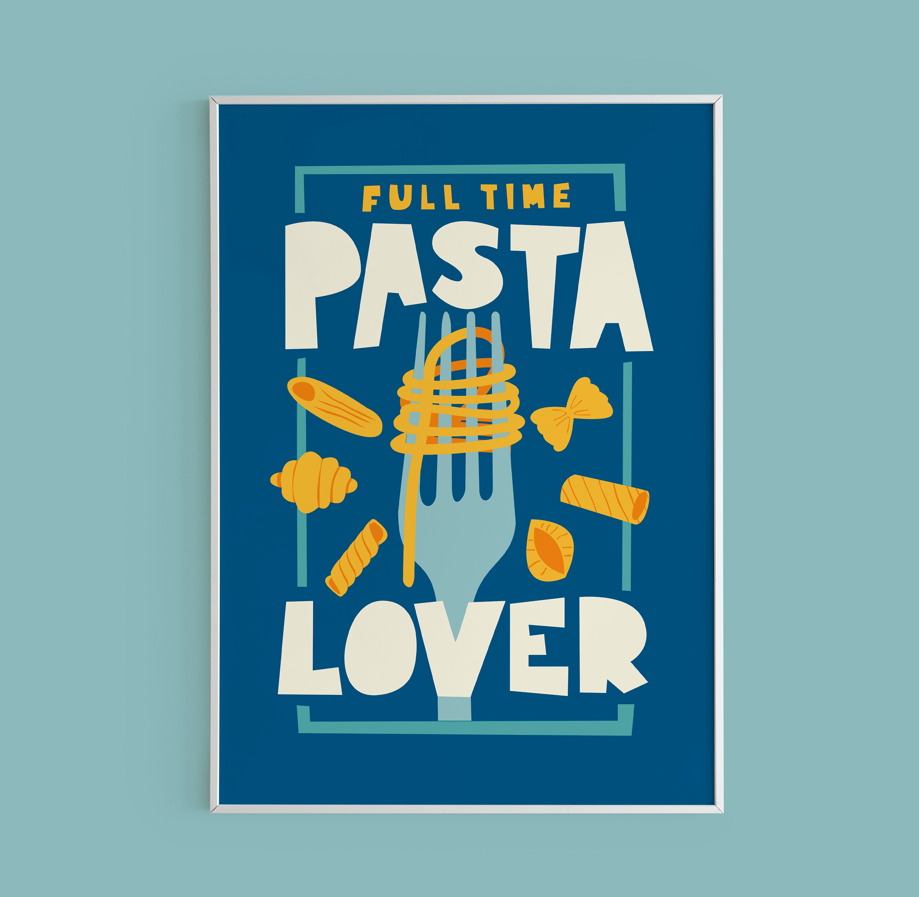 Pasta Lover Print Italian Food Spaghetti Farfalle Fusilli - Etsy