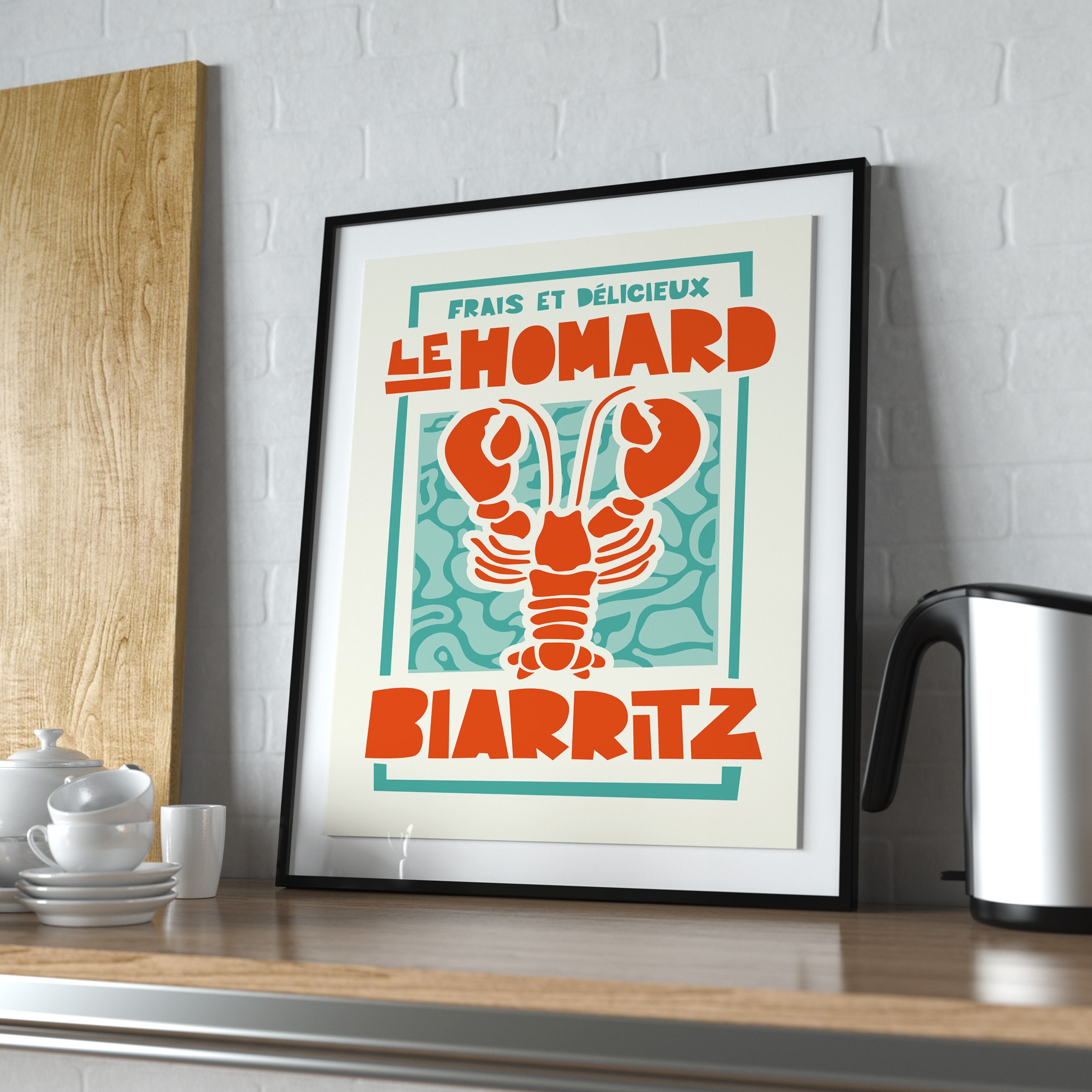 Kitchen Poster Print French Biarritz Lobster Le Homard - Etsy