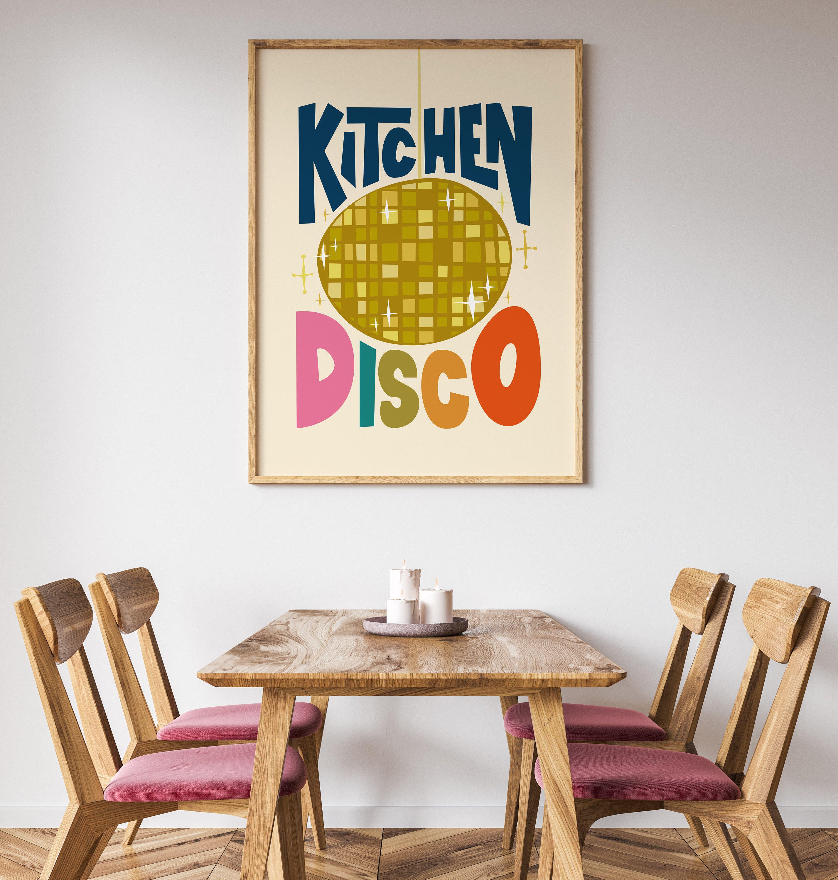 Kitchen Disco Print Kitchen Poster Foodie Gift Rainbow - Etsy UK