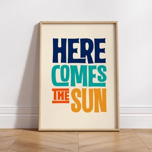 Here Comes the Sun Poster | Wall Decor | Quirky Art Print| Wall Art ...