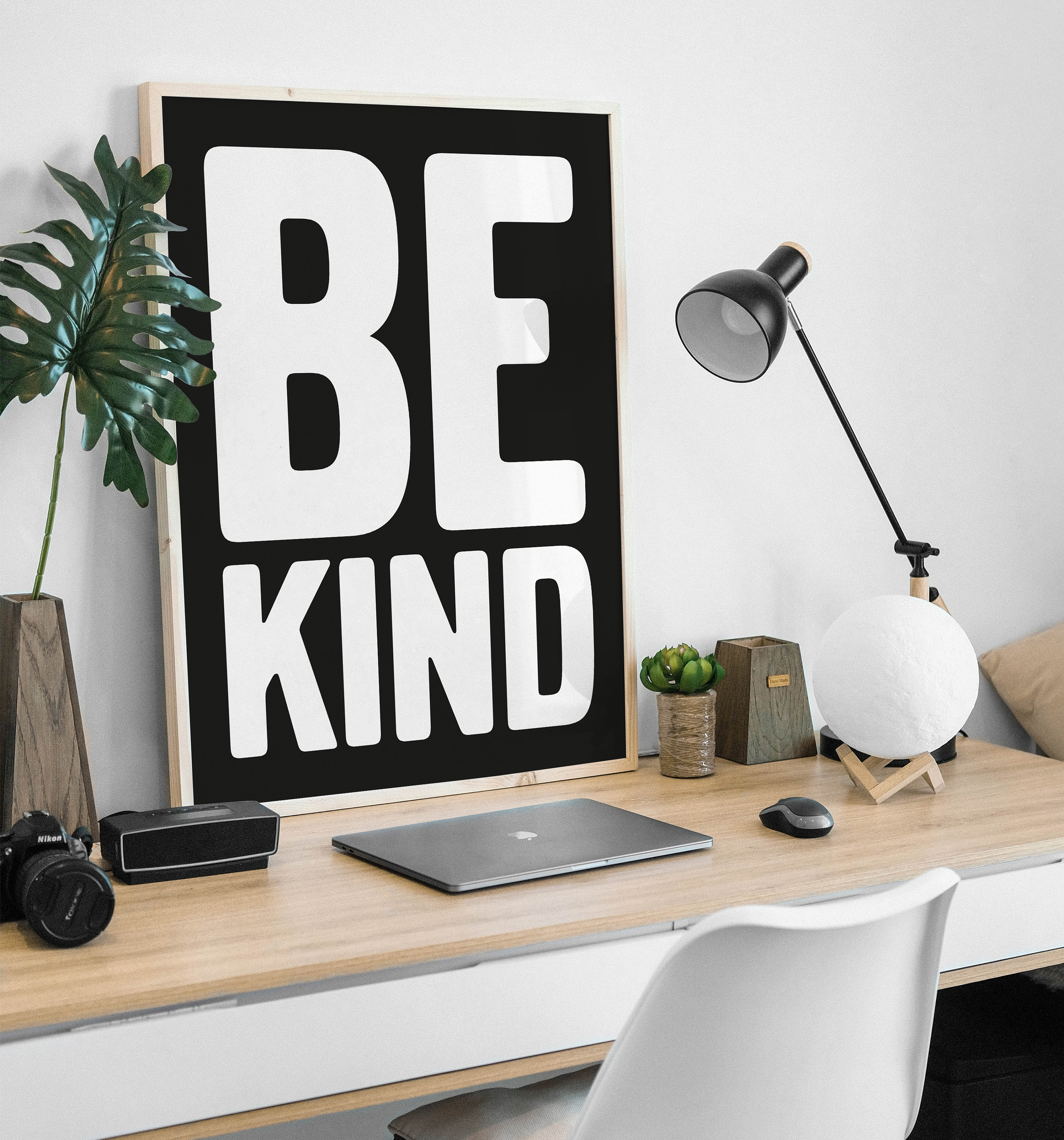 BE KIND Poster Bold Black and White Wall Decor Art - Etsy