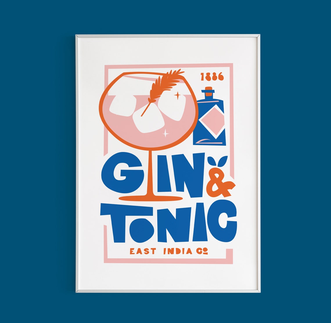 Gin and Tonic Kitchen Print: Mid Century Modern Cocktail Art - Etsy