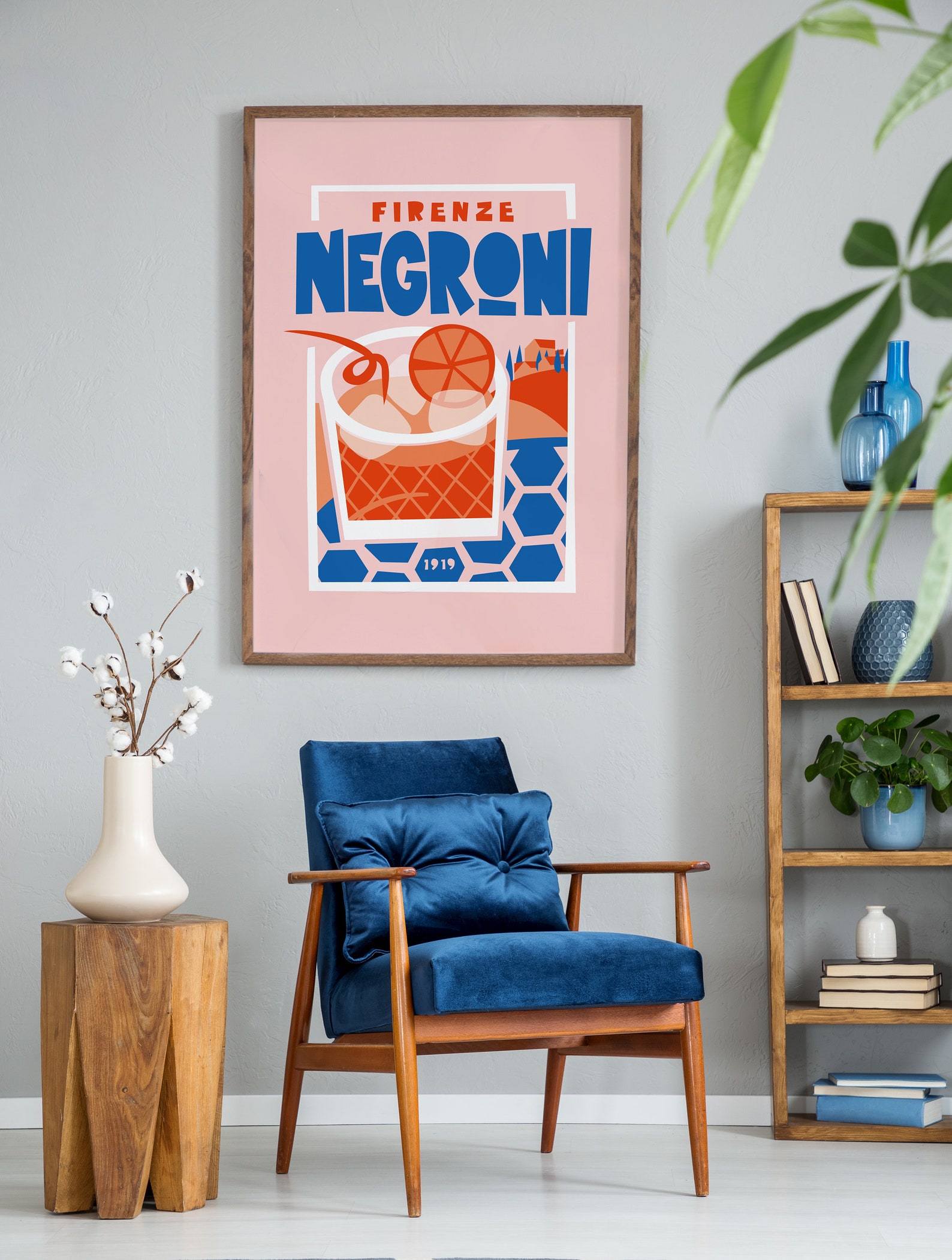 Negroni Firenze Art Print: Mid-century Cocktail Poster - Etsy