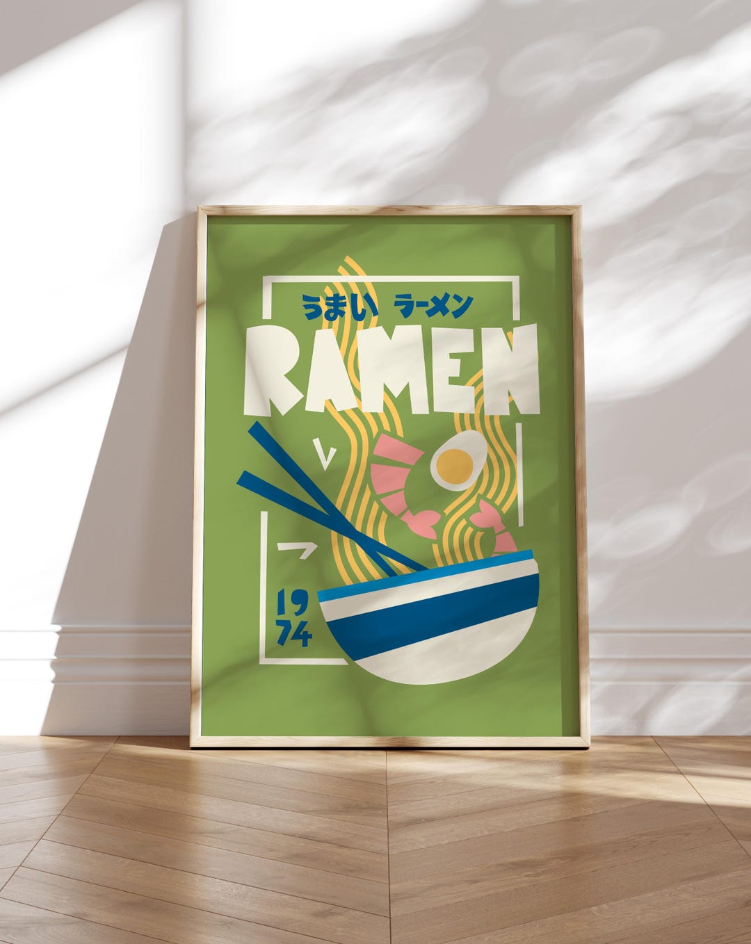 Ramen Poster - Japanese Kitchen Wall Art, Retro Food Typography Print ...