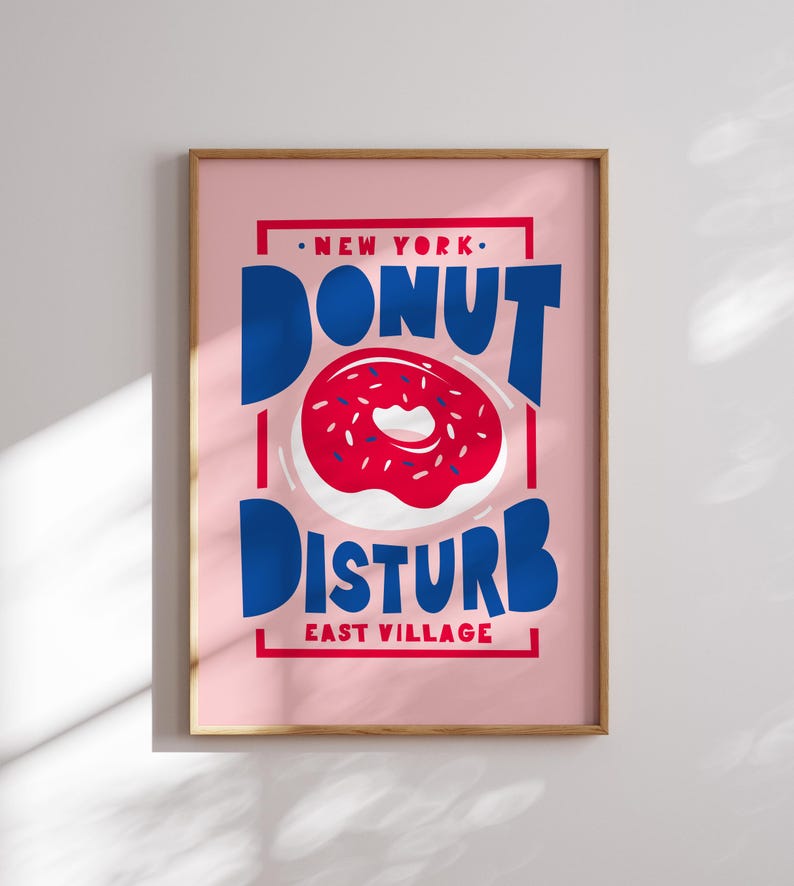 Donut Disturb Poster: New York East Village Kitchen Art - Etsy