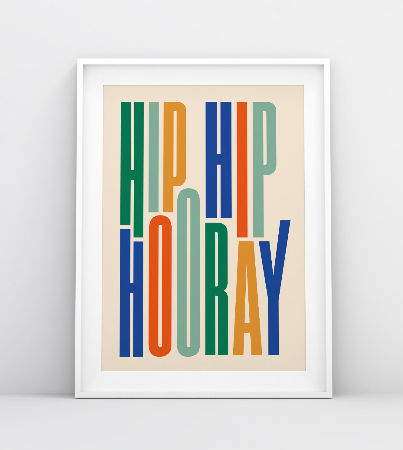 Hip Hip Hooray Poster Wall Art Quirky Art Print Wall - Etsy