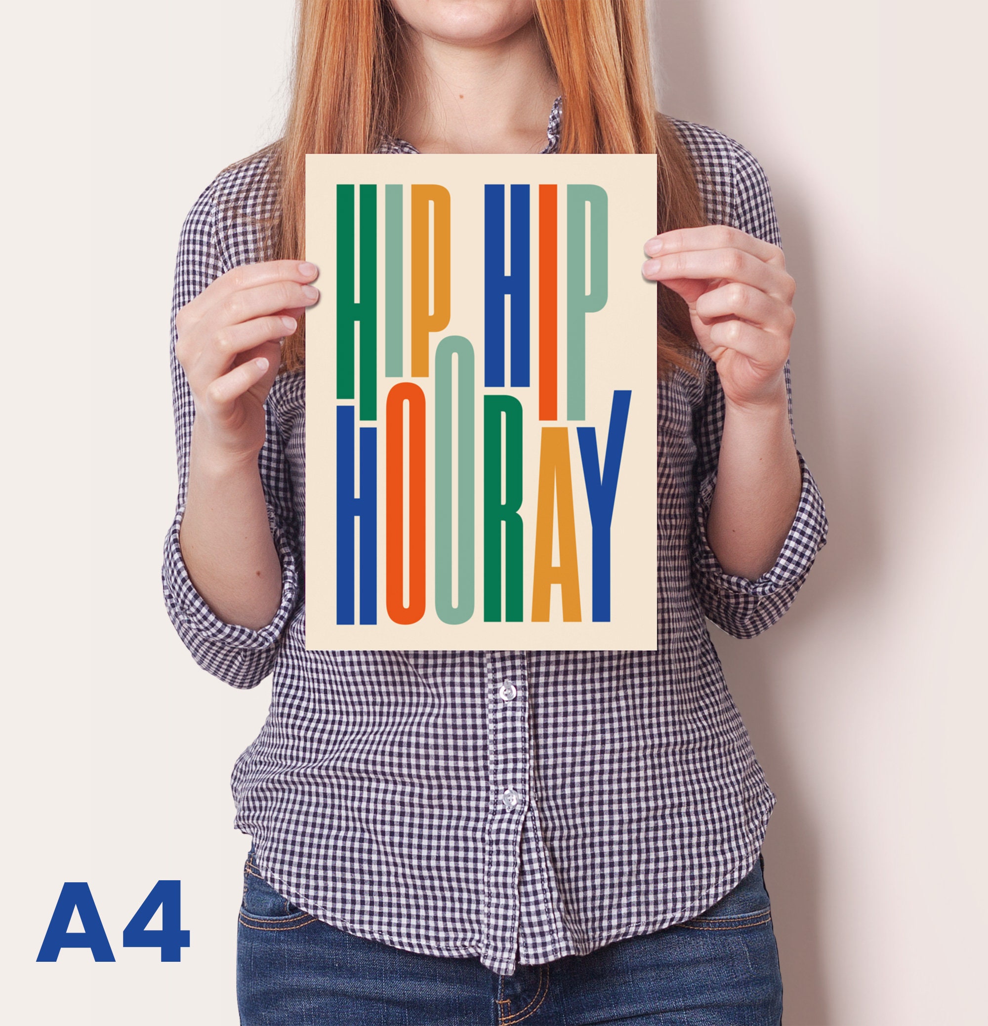 Hip Hip Hooray Poster Wall Art Quirky Art Print Wall - Etsy