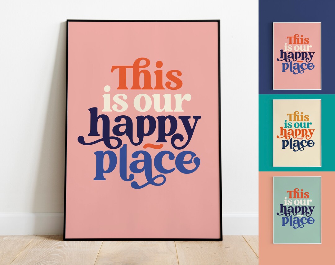 This is Our Happy Place Poster Wall Decor Retro Art Print Wall Art Gift ...