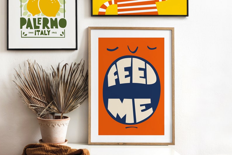 Feed Me Print Kitchen Poster Big Mouth Humor Foodie Gift - Etsy