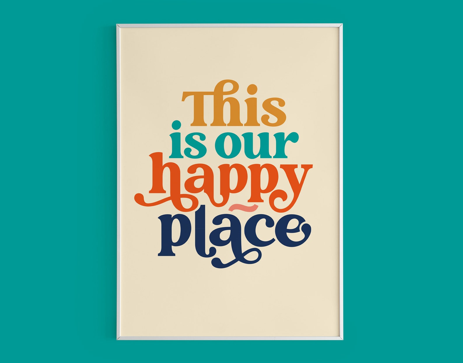 This is Our Happy Place Poster Wall Decor Retro Art Print - Etsy UK