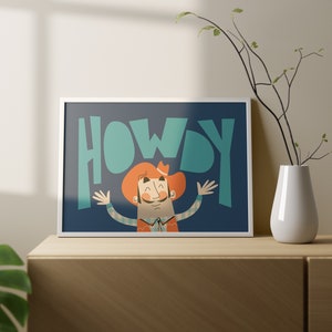 Cowboy Theme Howdy Poster | Kids Room Print | Art Gift | Wall Decor ...