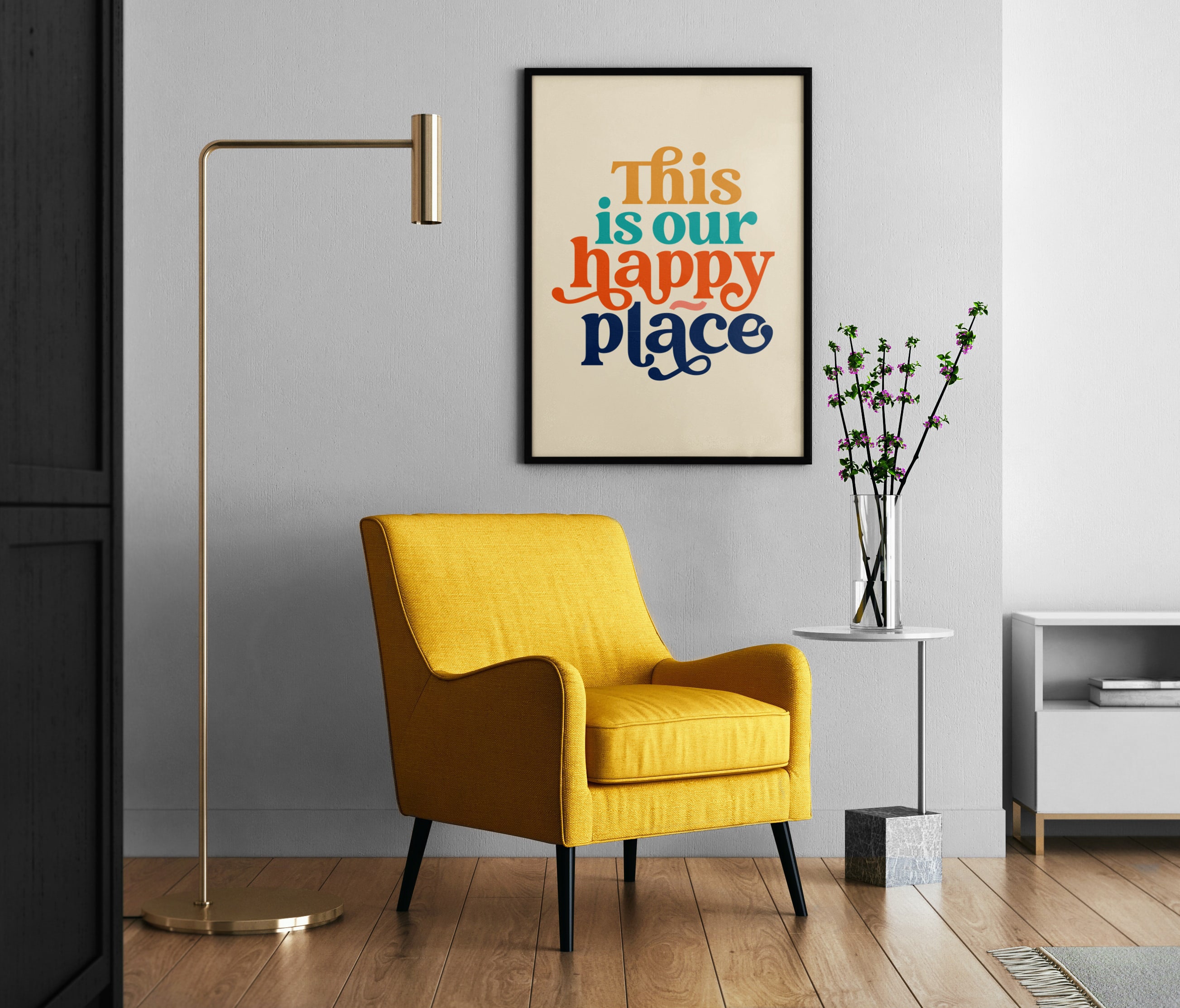 This is Our Happy Place Poster Wall Decor Retro Art Print - Etsy UK
