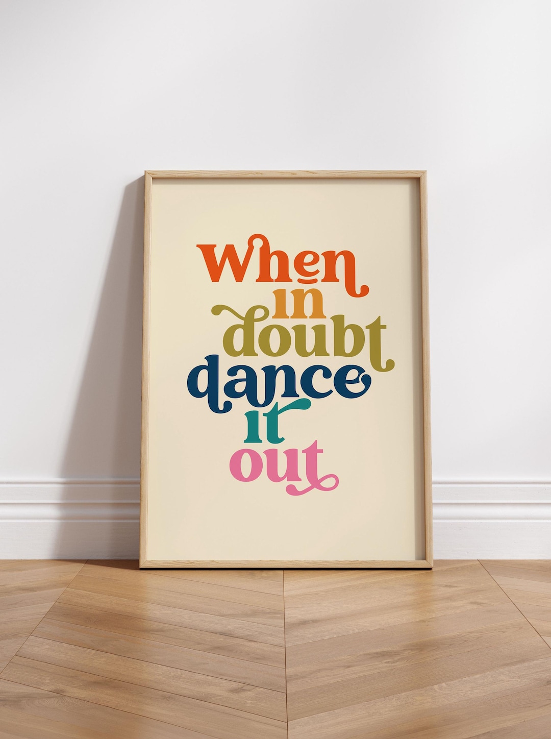 When in Doubt, Dance It Out Print | Dancing Queen Disco | Rainbow Wall ...