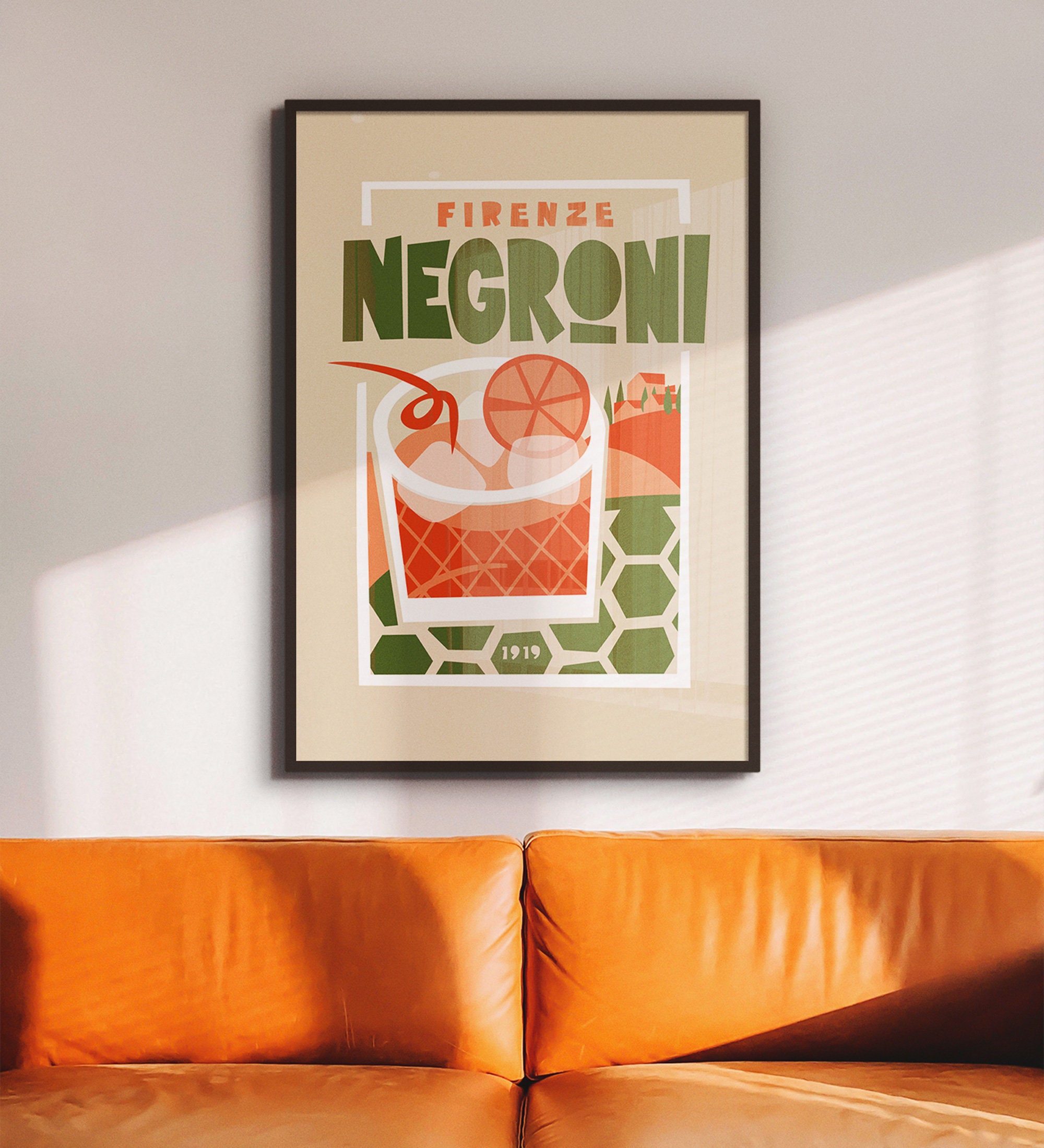 Negroni Firenze Art Print: Mid-century Cocktail Poster - Etsy