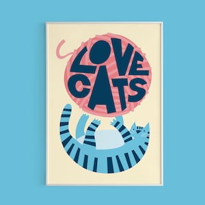 Cat Print Love Cats Poster Picture, the Cure, Tabby, Feline Wall Decor ...