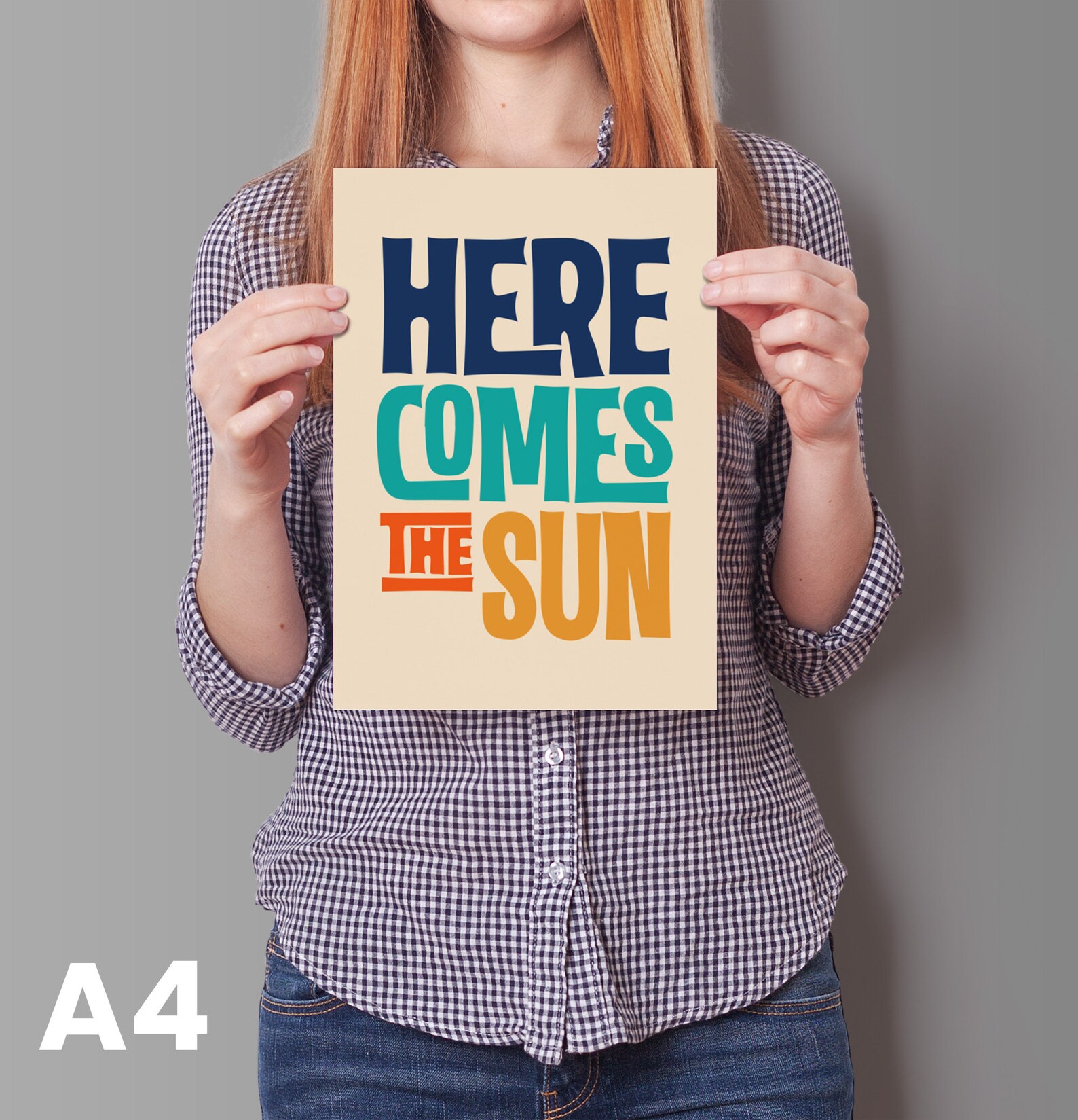 Here Comes the Sun Poster Wall Decor Quirky Art Print | Etsy