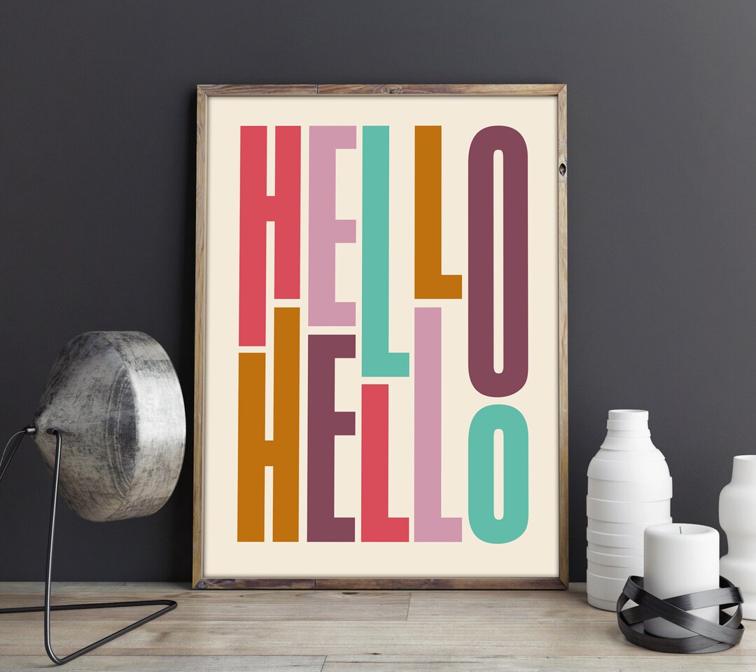 Hello Hello Poster Wanddeko Schrulliger Kunstdruck - Etsy.de