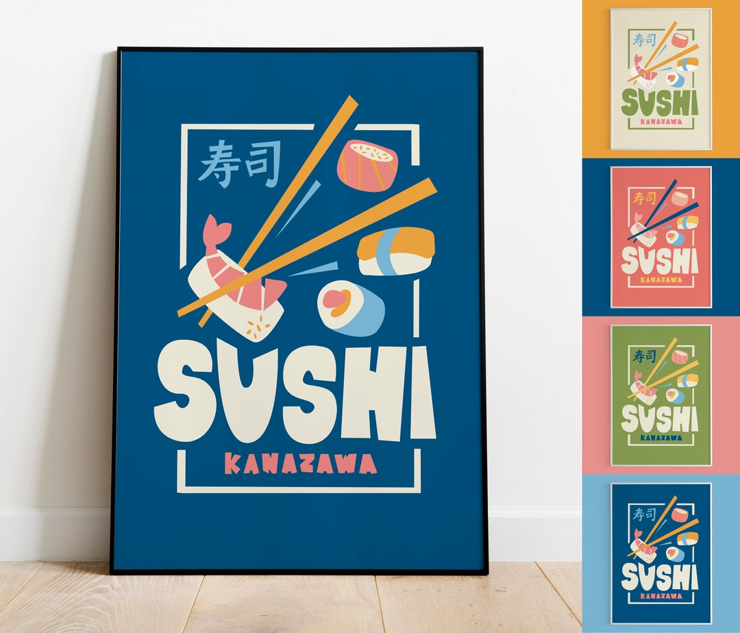 Kitchen Poster Print Japanese Sushi Poster Foodie Gift Wall Decor ...