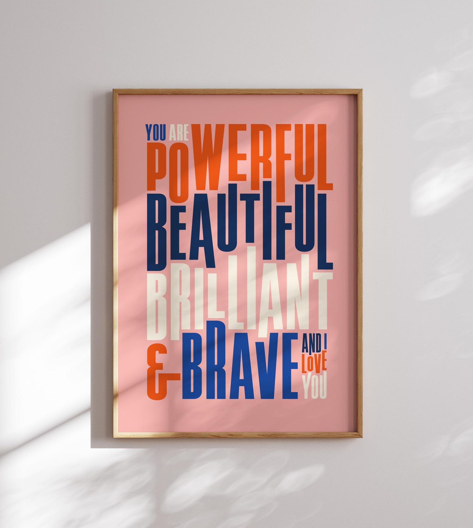 You Are Powerful Beautiful Poster - Inspirational Quote, Motivational ...