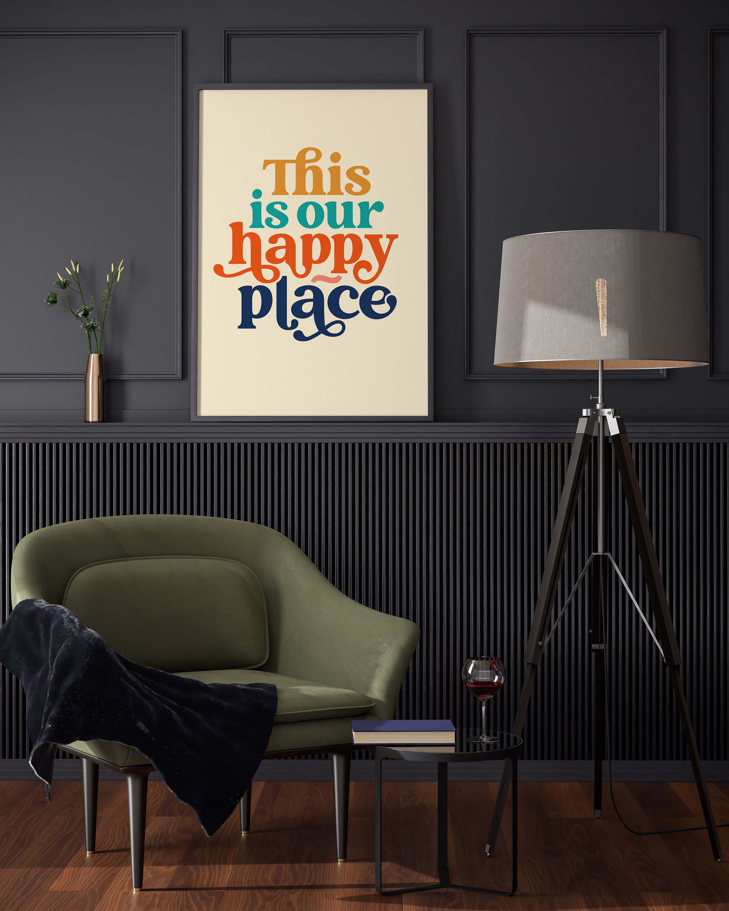 This is Our Happy Place Poster Wall Decor Retro Art Print - Etsy UK