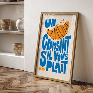 Croissant Print: Mid-century French Kitchen Wall Art - Etsy