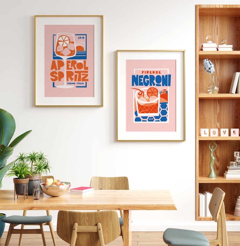 Negroni Firenze Art Print: Mid-century Cocktail Poster - Etsy
