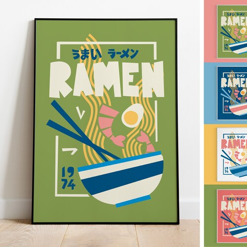 Ramen Poster Print Japanese Kitchen Print Foodie Gift | Etsy