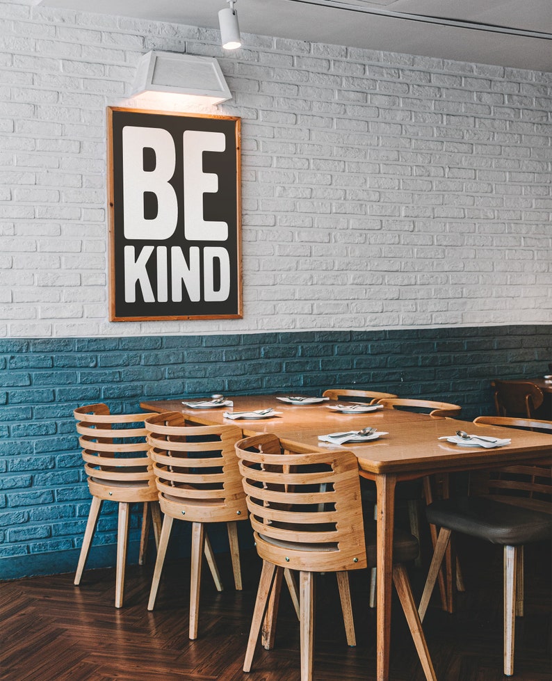 BE KIND Poster Bold Black and White Wall Decor Art - Etsy