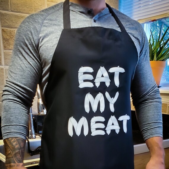 Eat My Meat Custom Link Font Apron Meat Font Funny Humor | Etsy