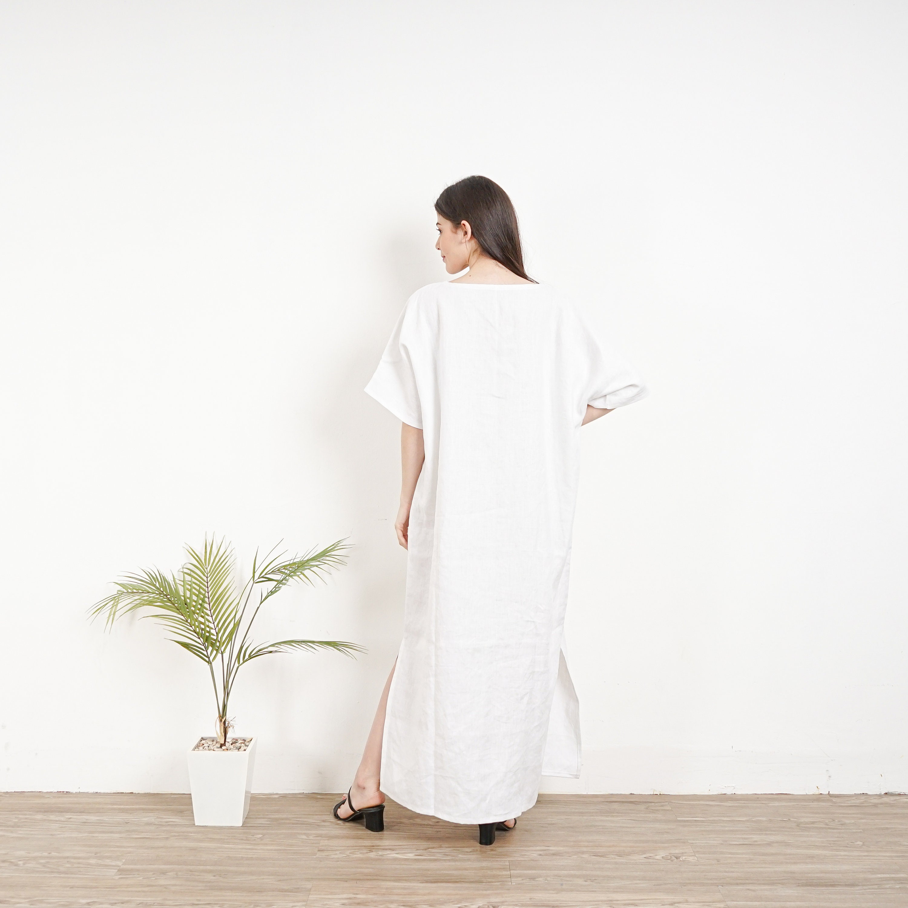 White Linen Caftanka03-li01 Caftan Dress Kaftan Plus Size - Etsy