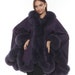 Winter Purple Cashmere Cape, Purple Fox Cashmere Cape Fox Trim Poncho, Purple Cashmere ,shawl ...