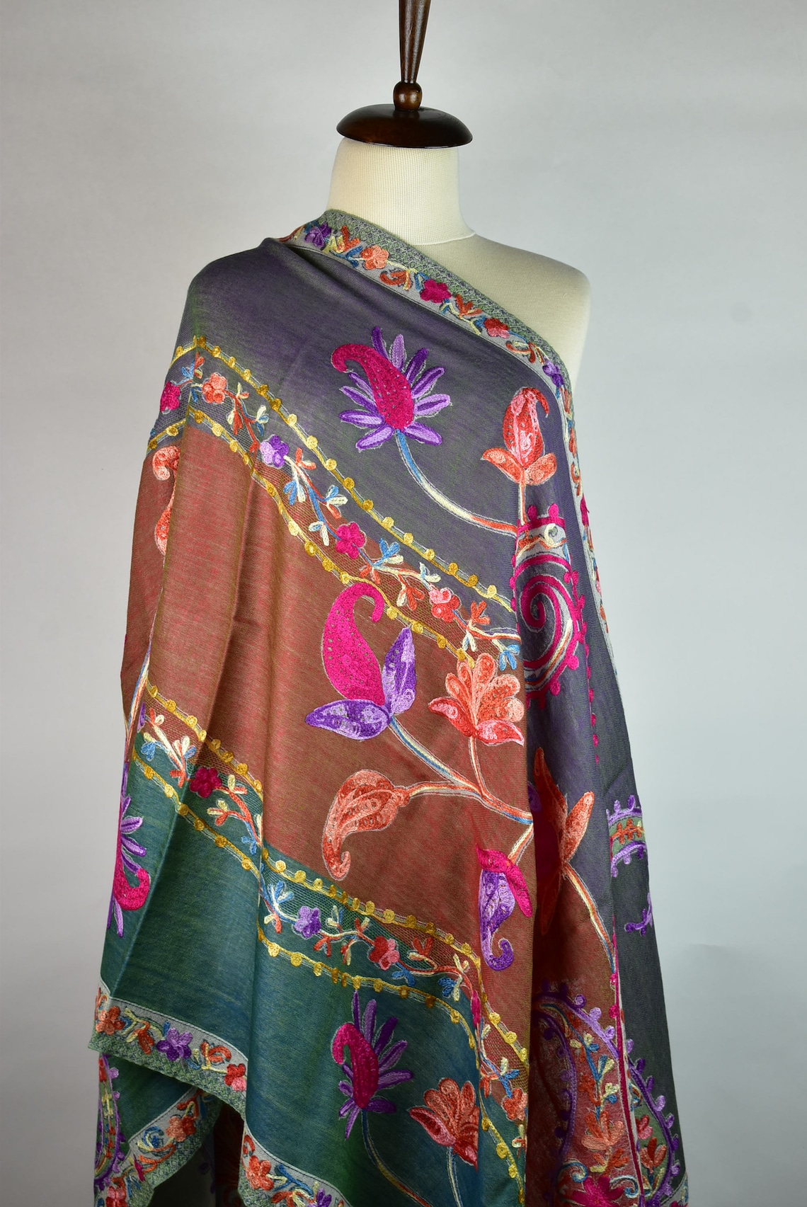 Wool Shawl Wrap Shawls and Wraps Embroidered Shawl Pashmina - Etsy