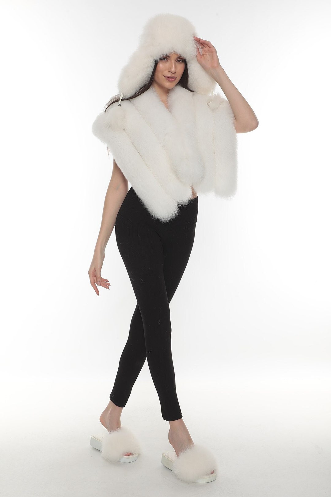 3 Line White Fur Wrap Fox Fur Stole Fox Fur Shawl Bridal Wrap Bridal ...
