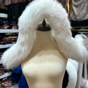 Whit Hood White Fox Fur Cashmere Cape With Whiite Fox Fur Trimmed ...